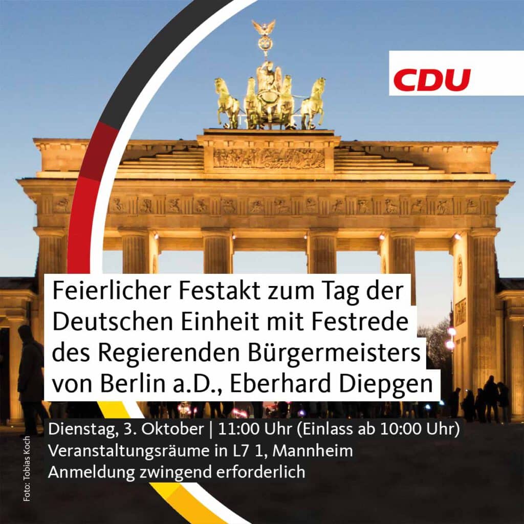 Festakt zum Tag der Deutschen Einheit mit Eberhard Diepgen – CDU Mannheim